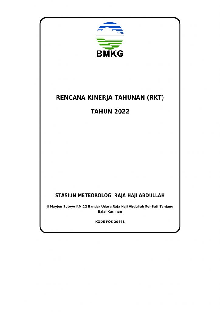 Stasiun Meteorologi RHA-KarimunRancangan Kinerja Tahunan (RKT) 2022 - Stasiun Meteorologi RHA ...